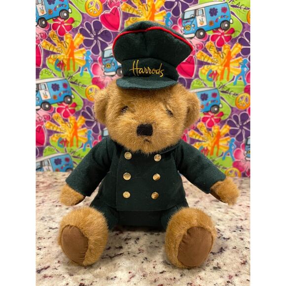 Harrods | Toys | Harrods Bear Green Felt Jacket And Hat Plush Animals ...